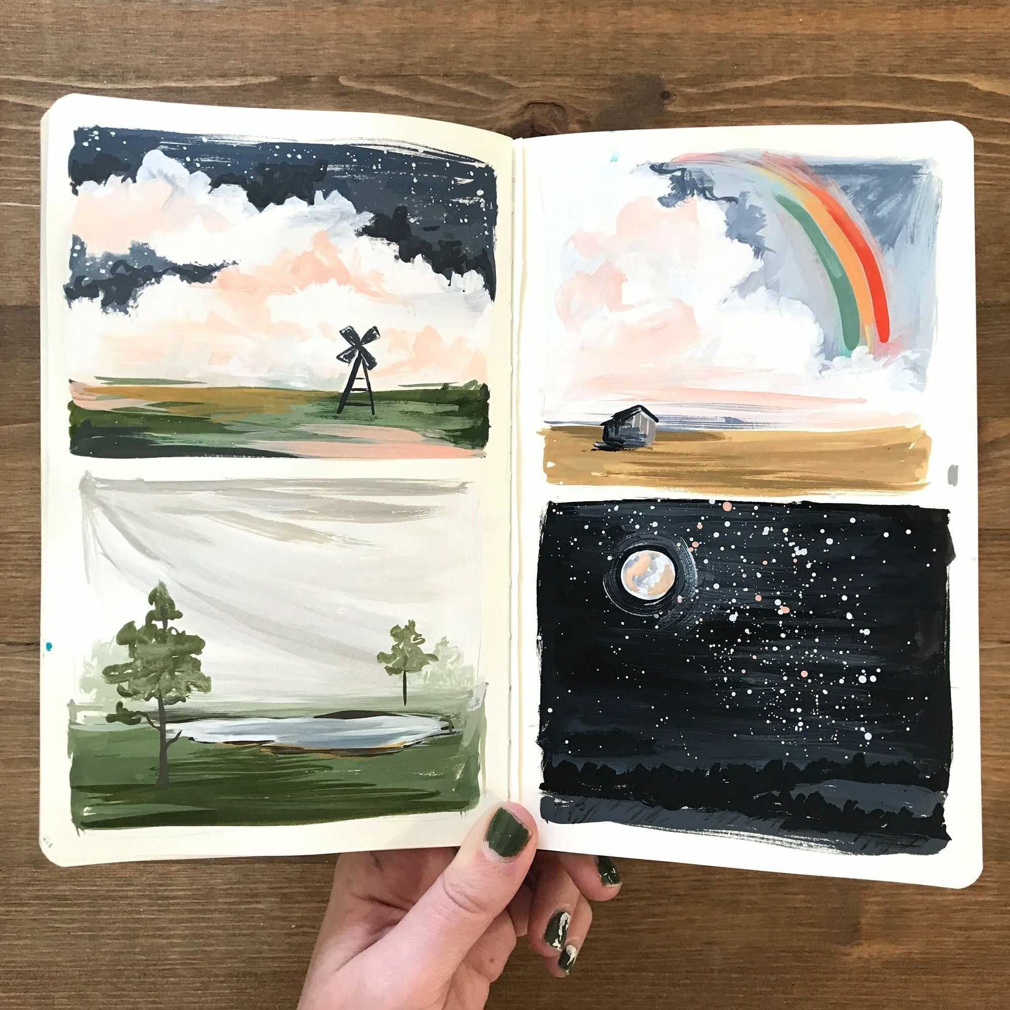 Мини рисунки гуашью - 46 фото